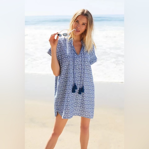 Roller Rabbit | Dresses | Roller Rabbit Wythe Cover Up Tunic Dress Blue ...